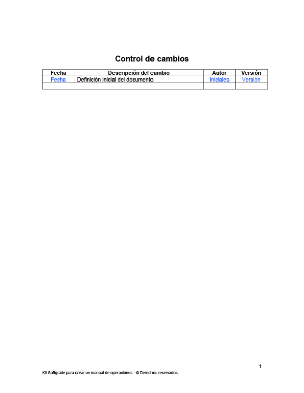 Kit Para Crear Manual de Operaciones - Softgrade